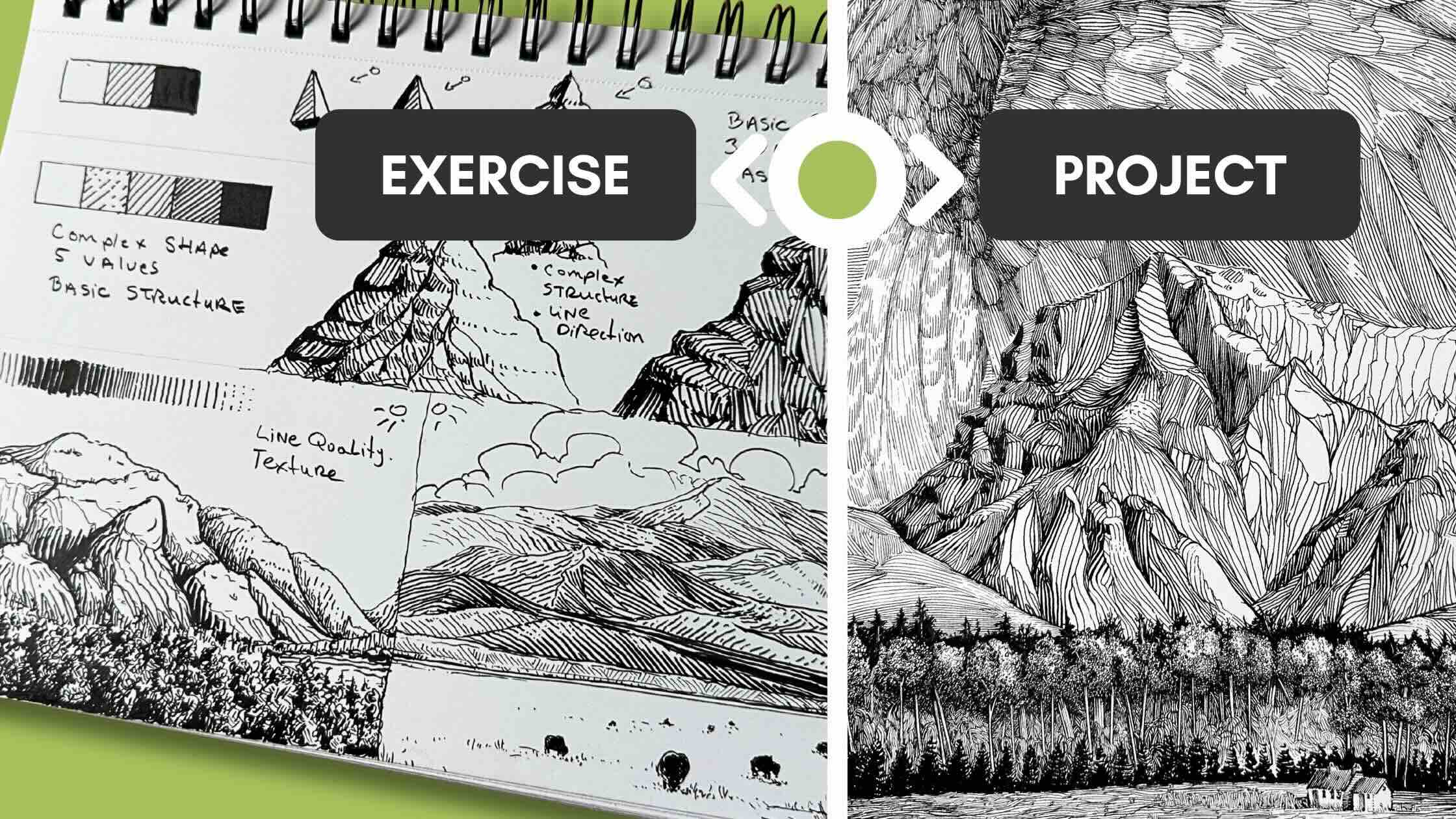 How to Shade Mountains in Ink | Longstride Illustration